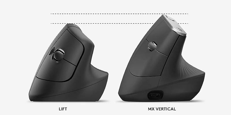 עכבר ארגונומי אלחוטי Logitech MX Vertical Advanced צבע אפור כהה